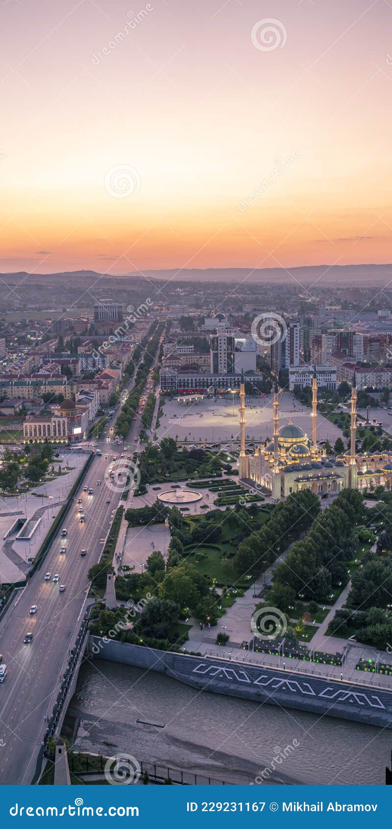 Top View On Grozny With Modern Tower Buildings Editorial Photo ...
