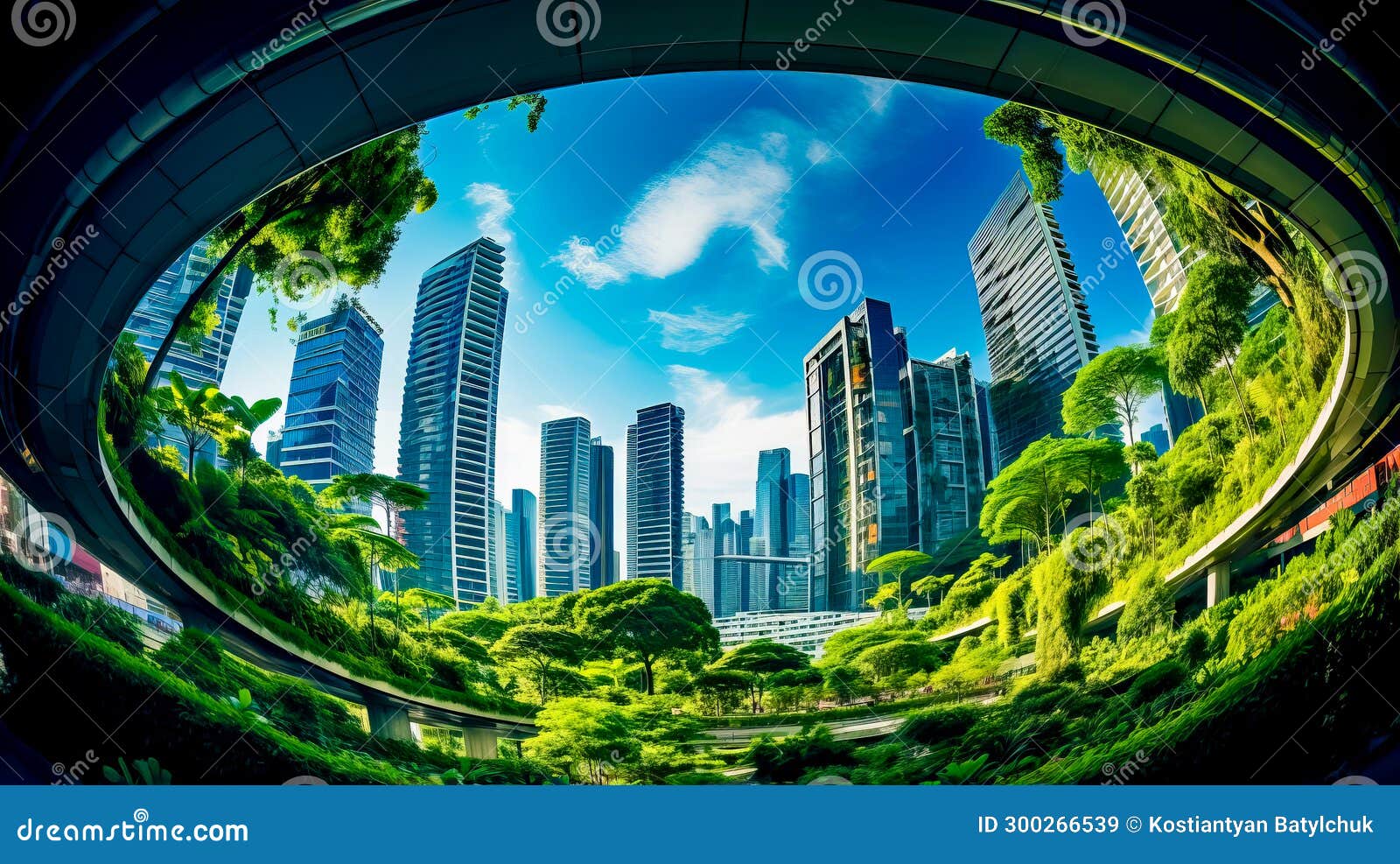View of City from the Inside of Car Window with Trees and Buildings in ...