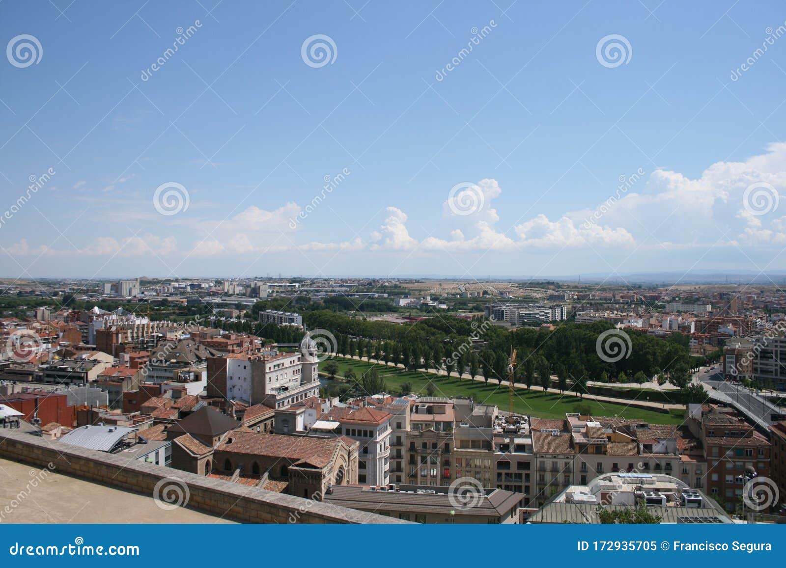 View of the City of Lleida from the Castle of Suda Stock Image - Image ...
