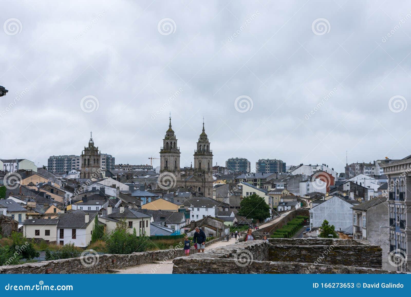 View of the City of Lugo from the Roman Wall Editorial Stock Photo ...
