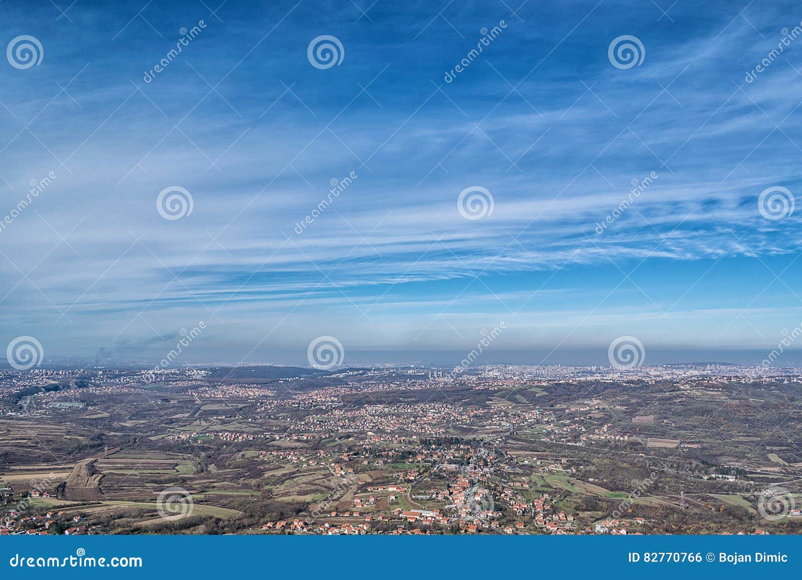 View on the City with Nice Partially Cloudy Blue Sky Stock Photo ...