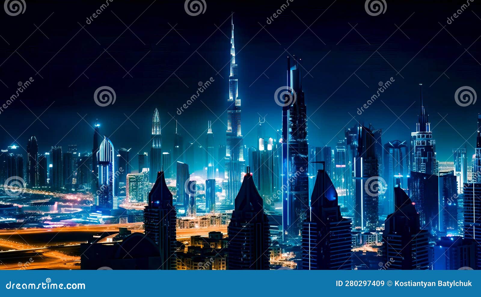 View of City at Night from High Altitude Point of View. Generative AI ...