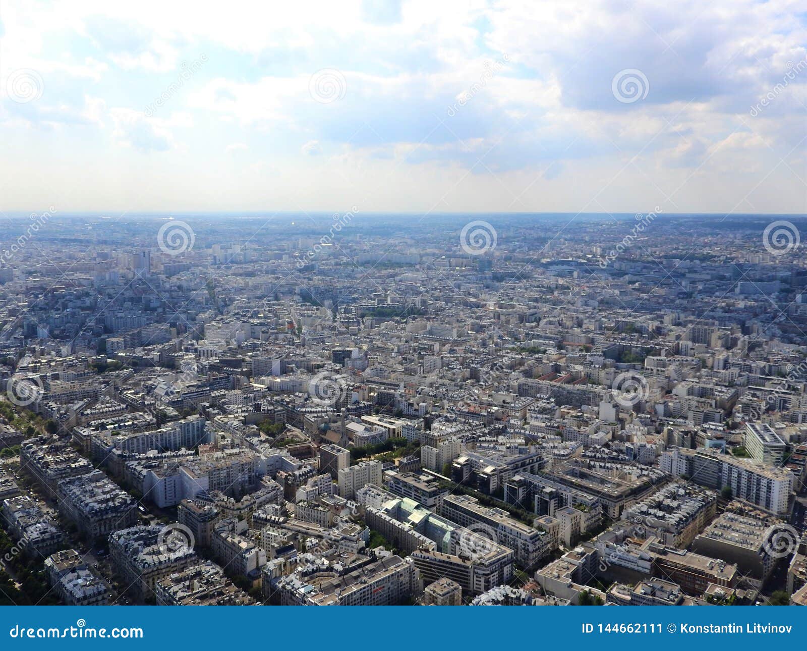 View of the City of Paris from the Height of the Eiffel Tower Stock ...