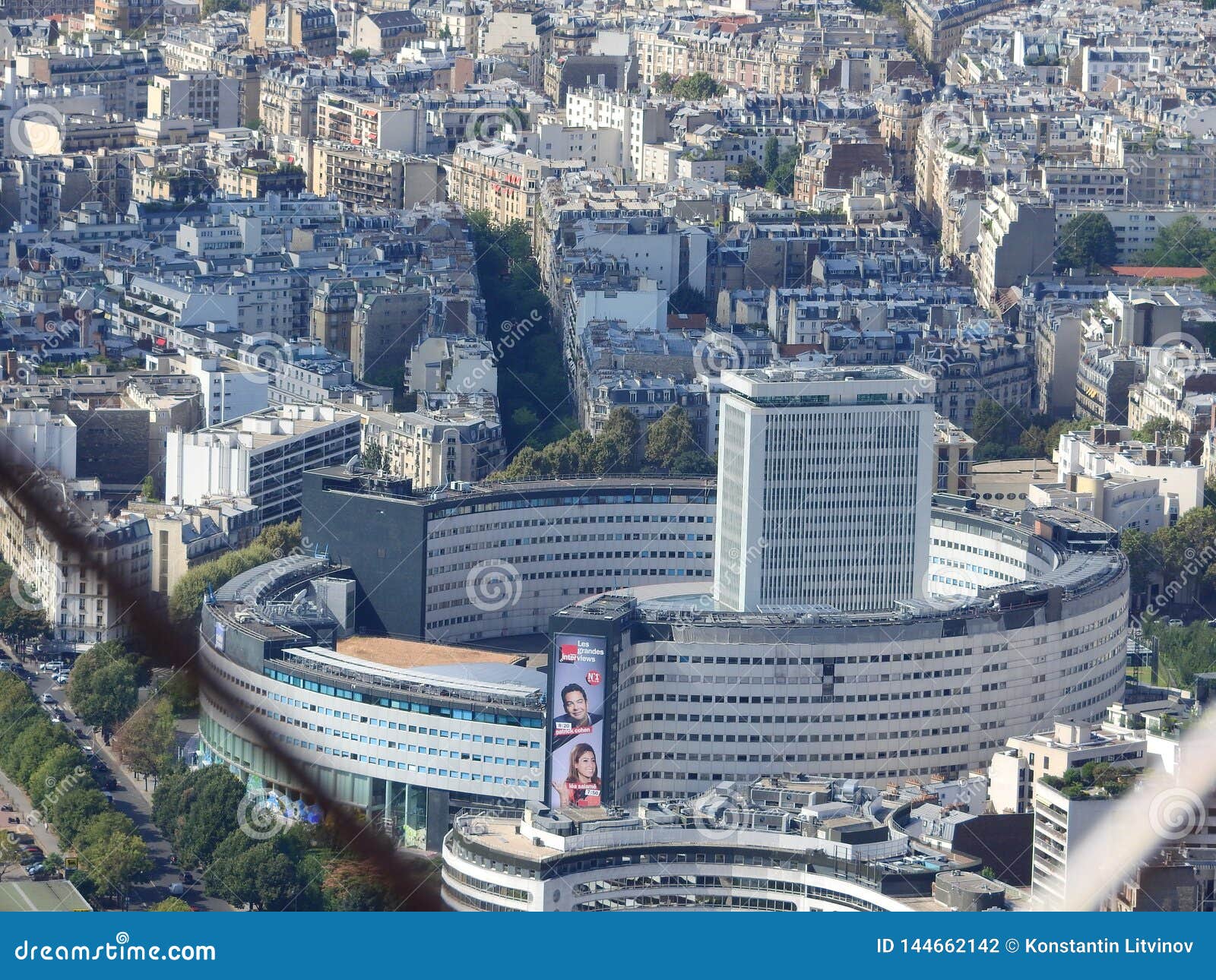 View of the City of Paris from the Height of the Eiffel Tower Editorial ...