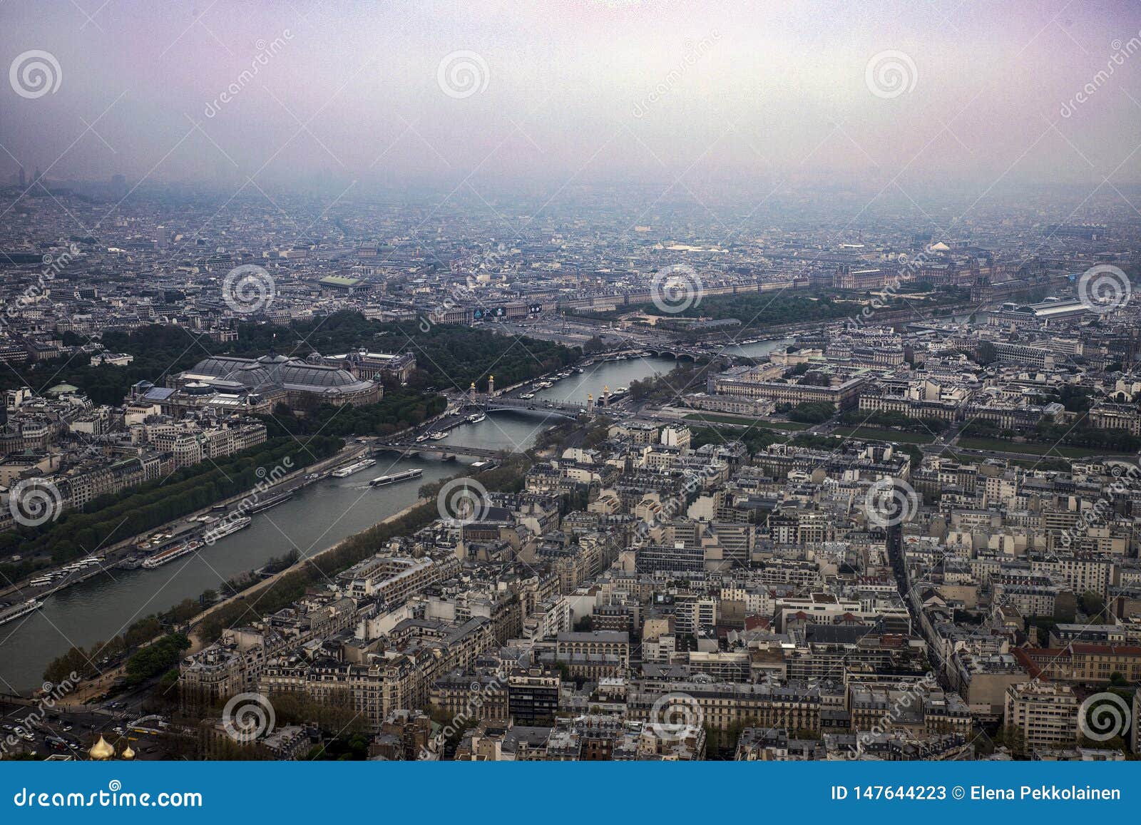 View of the City of Paris from the Height of the Eiffel Tower Stock ...