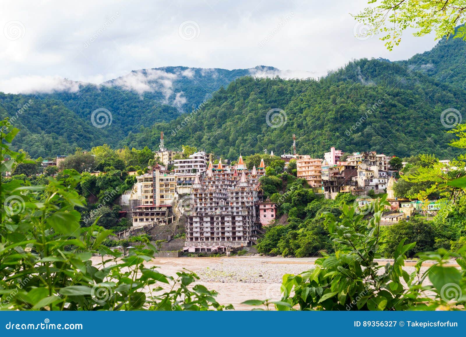 View of the City of Rishikesh and the Holy Ganges River Stock Image ...