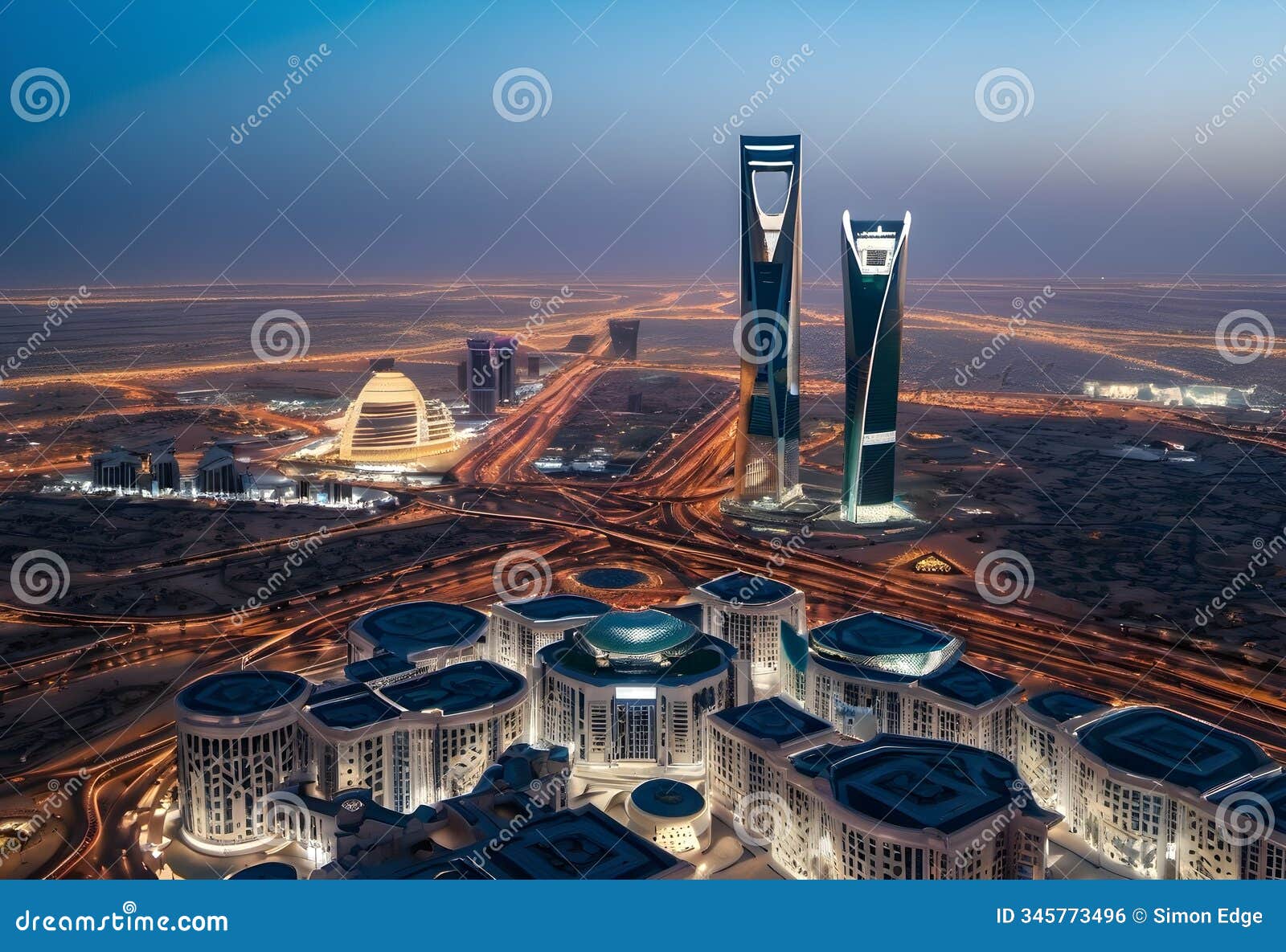 A View of the City of Riyadh Stock Illustration - Illustration of city ...