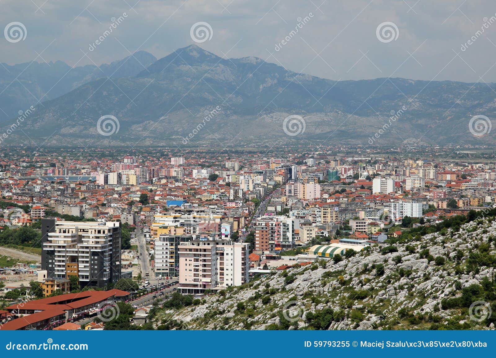 View of the City of Shkoder Editorial Image - Image of city, mountains ...