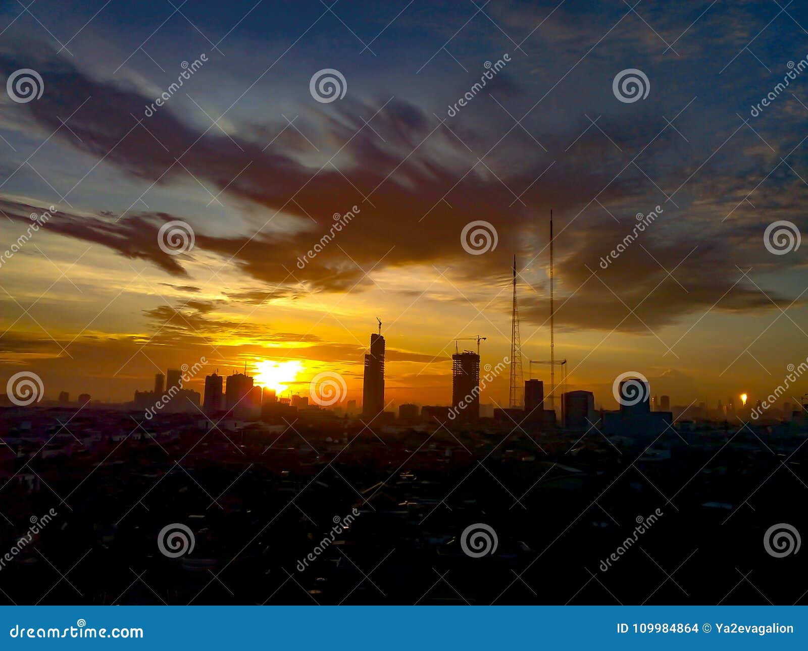 Sunrise stock photo. Image of city, view, morning, sunrise - 109984864