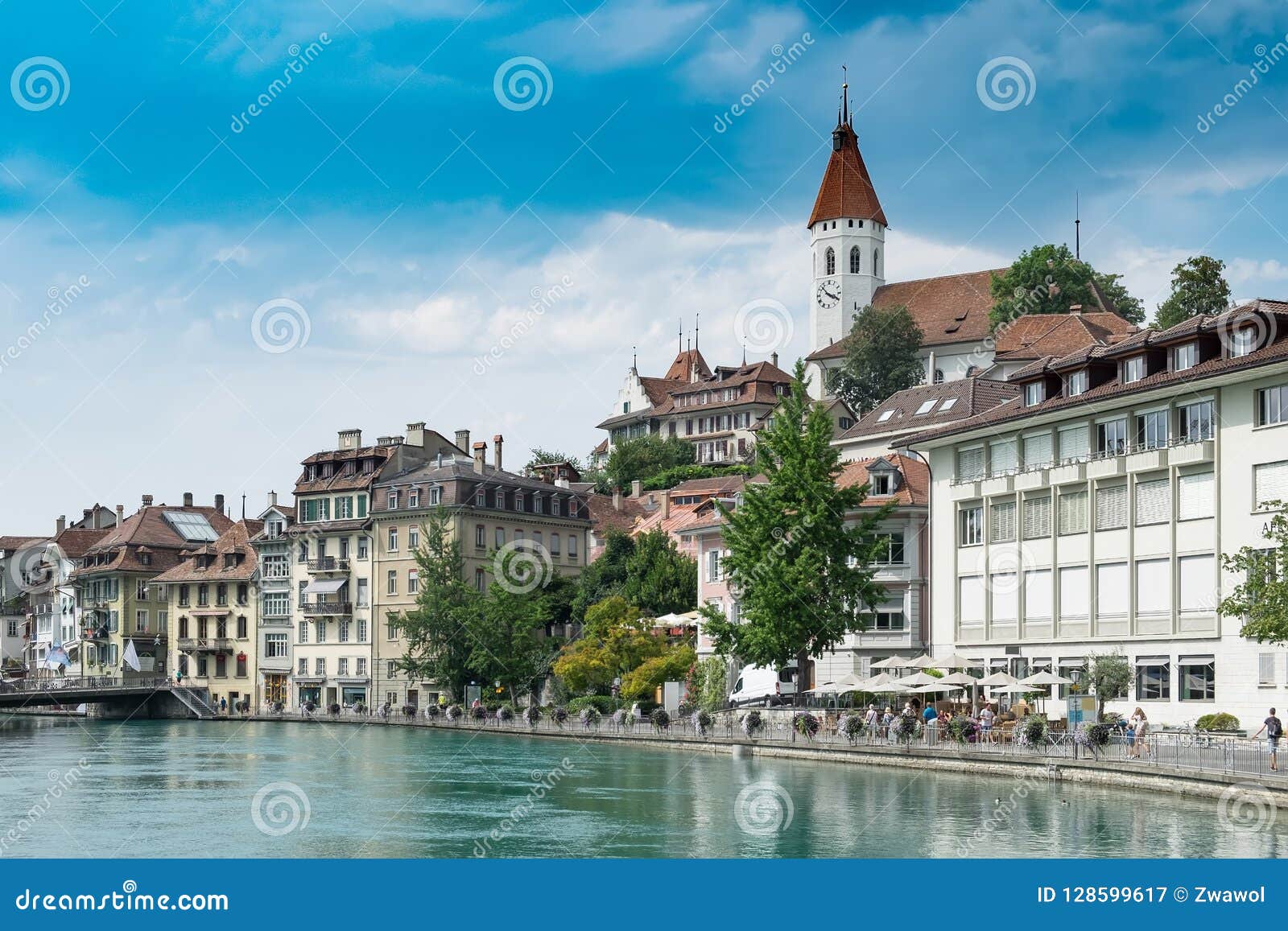 View of the city Thun stock image. Image of lake, heritage - 128599617