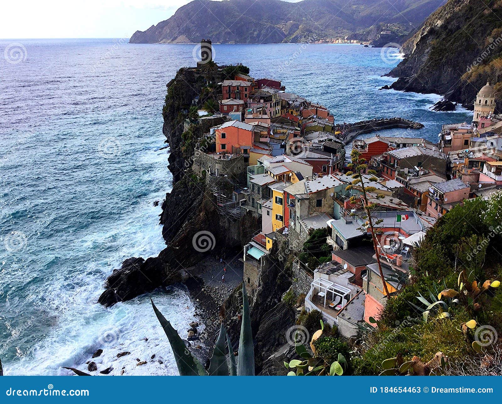 View of city Vernazza stock image. Image of italy, beautiful - 184654463