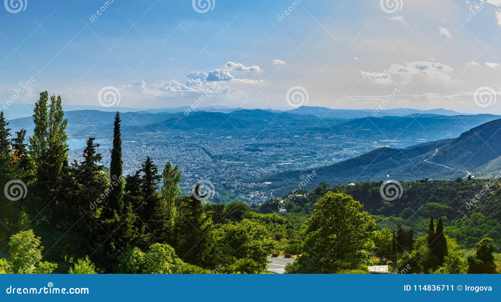 View of the City Volos from Mount Pelion Stock Image - Image of city ...