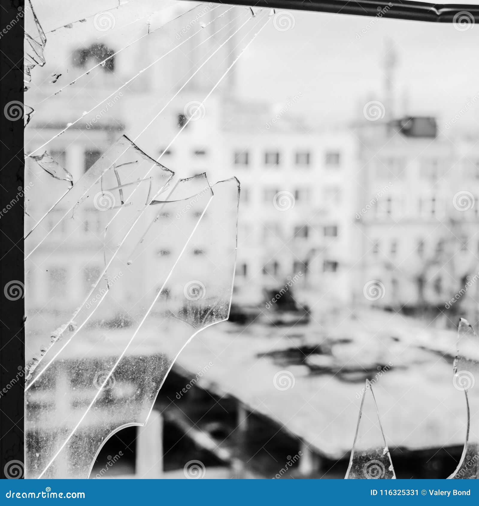 City from Broken Window stock image. Image of accident - 116325331