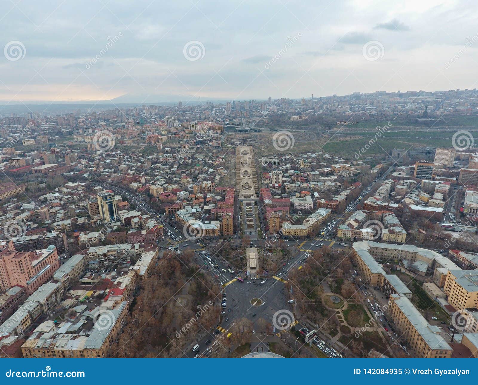 View of the City of Yerevan.Armenia Stock Image - Image of blue, street ...