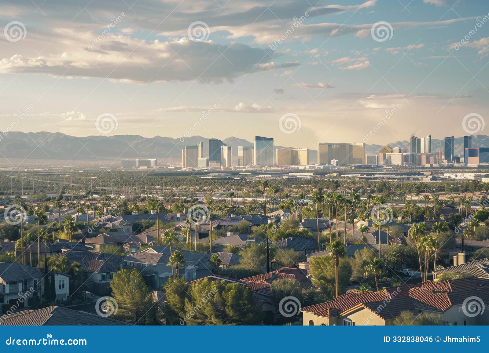 A View of the Cityscape of Las Vegas Stock Illustration - Illustration ...