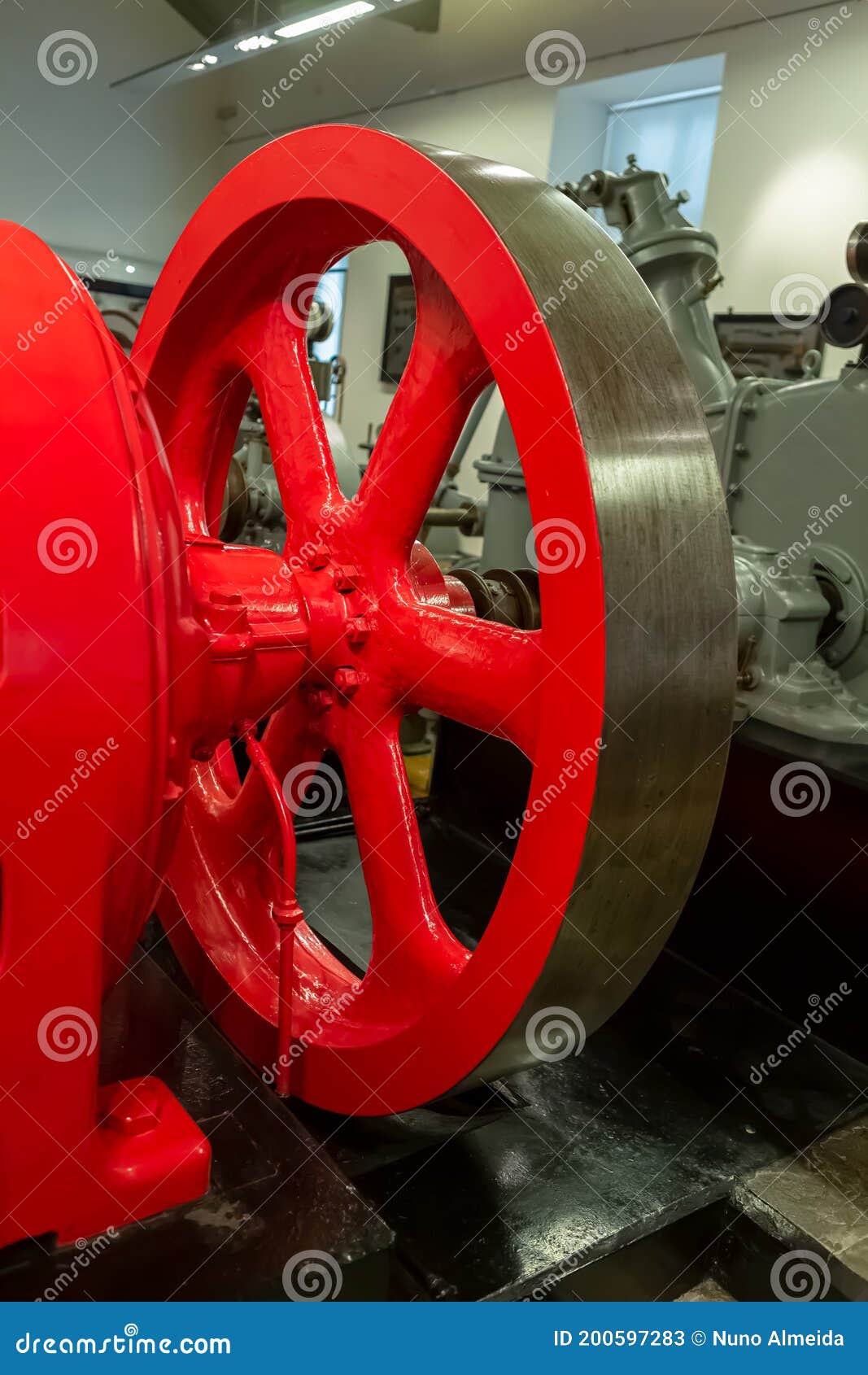 View of a Classic 1934 Industrial Hydroelectric Generator Wheel Engine ...