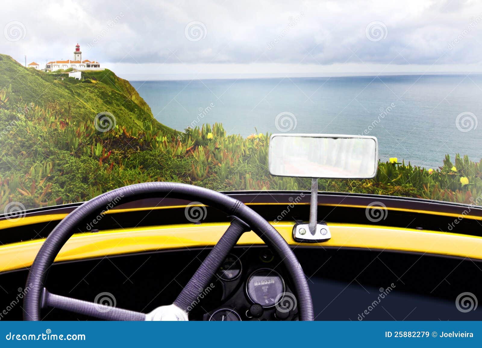 View of a Cliff with a Lighthouse Stock Image - Image of elegant ...