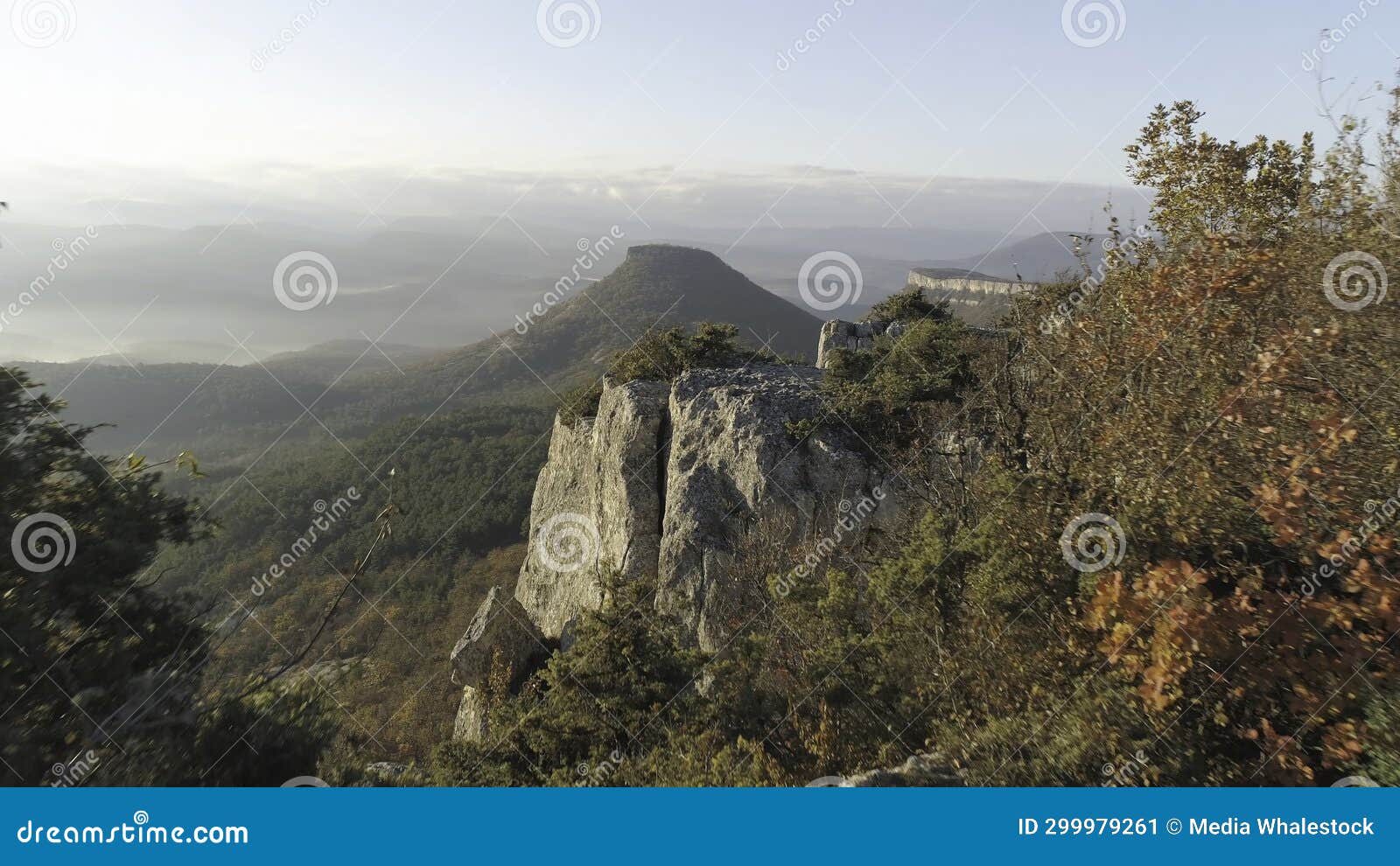 View from the Cliff on a Mountain, Mountain, Above the Clouds. Shot ...