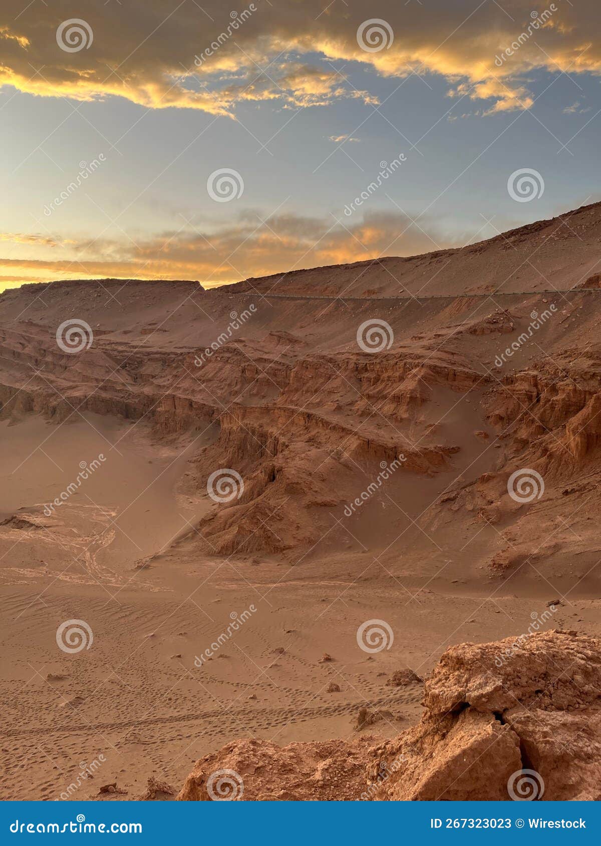 View of the Cliffs in Atacama Desert Stock Image - Image of volcanic ...