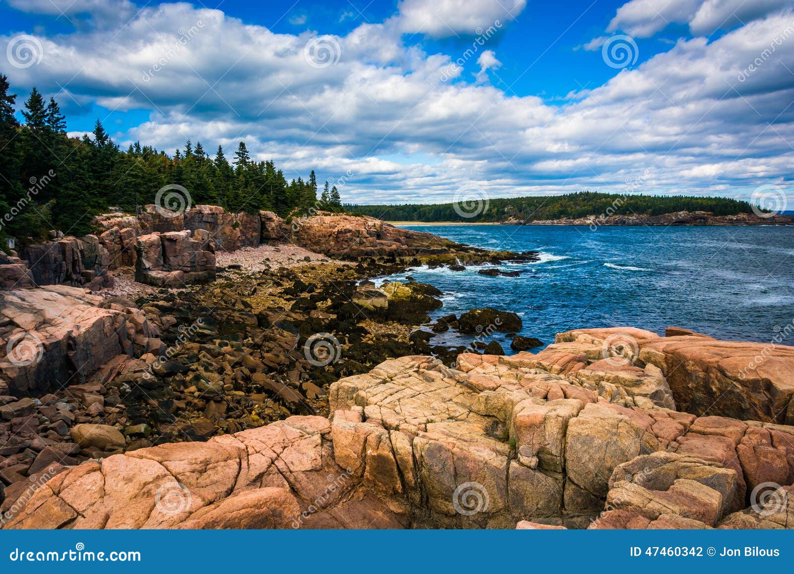 View of Cliffs and the Atlantic Ocean in Acadia National Park, M Stock ...