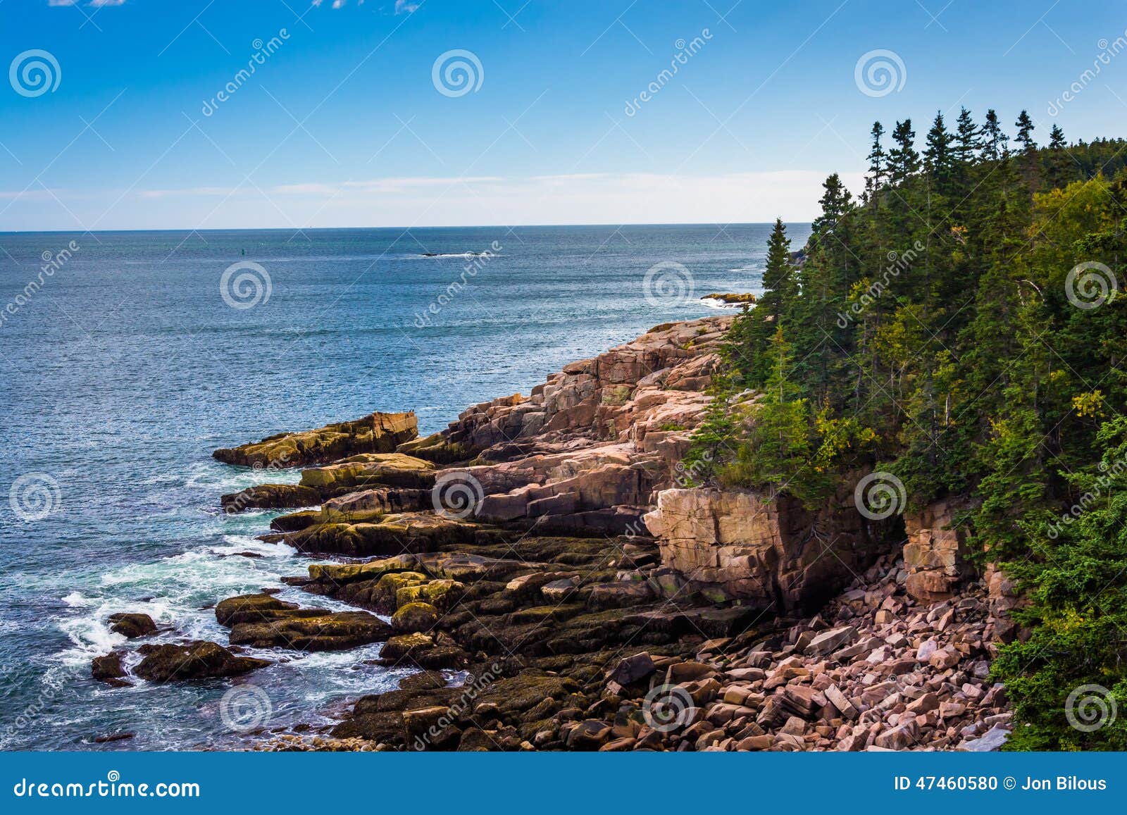 View of Cliffs and the Atlantic Ocean in Acadia National Park, M Stock ...