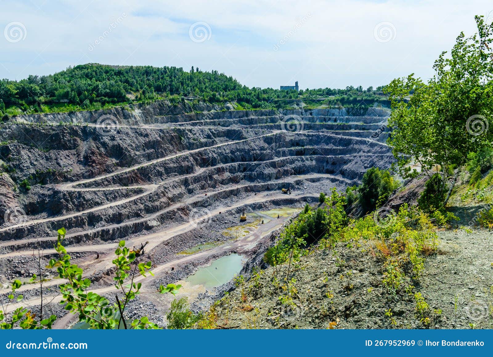 View on a Cliffs in a Granite Quarry Stock Image - Image of ecology ...