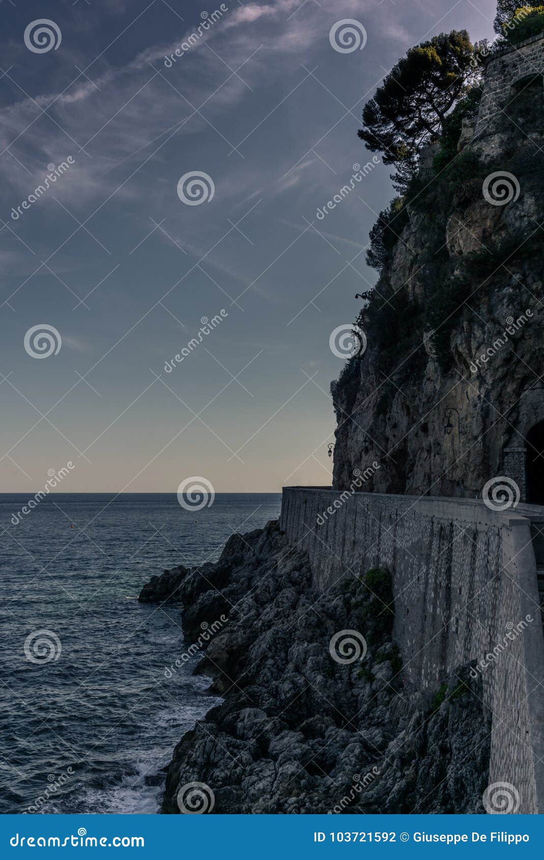 View of the Cliffs of Monaco on the Mediterranean Sea - 1 Stock Photo ...