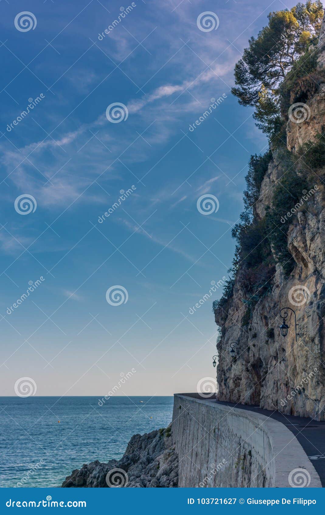 View of the Cliffs of Monaco on the Mediterranean Sea - 2 Stock Image ...