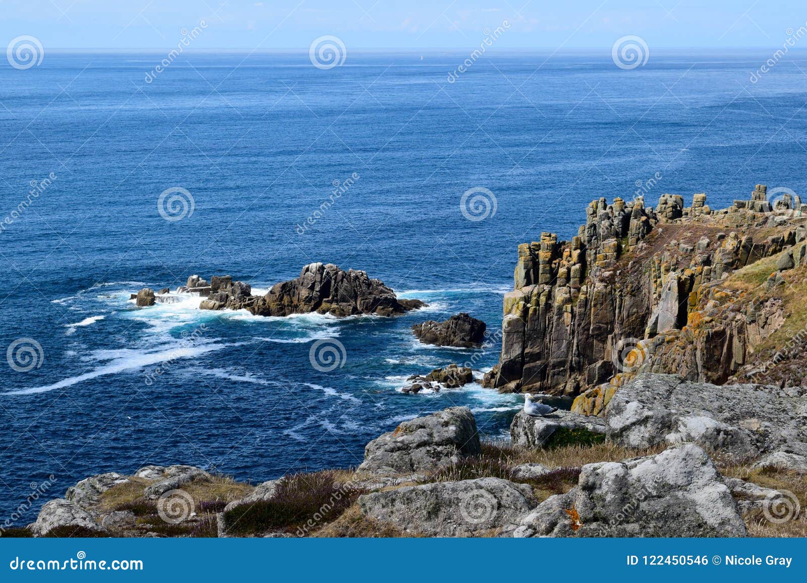 View of the Cliffs at Lands End, Cornwall, England Stock Photo - Image ...