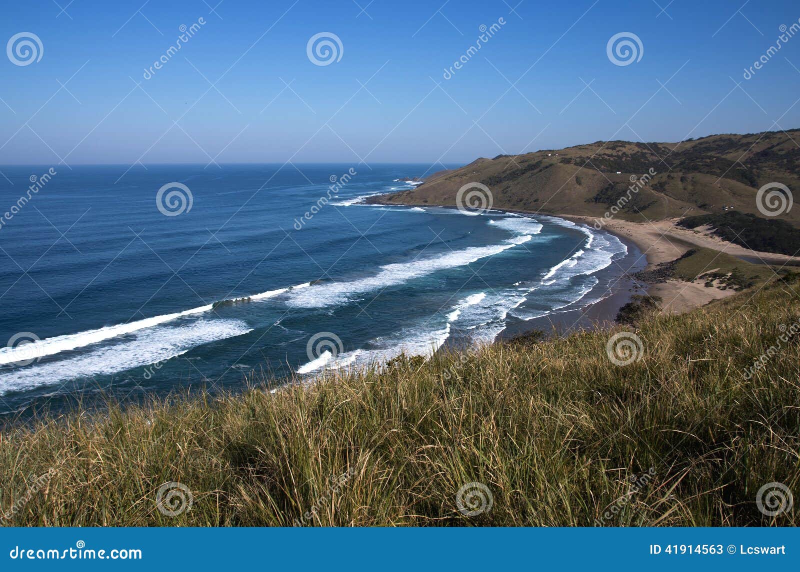View from Cliffs of Wild Coast Beach, Transkei, so Stock Image - Image ...