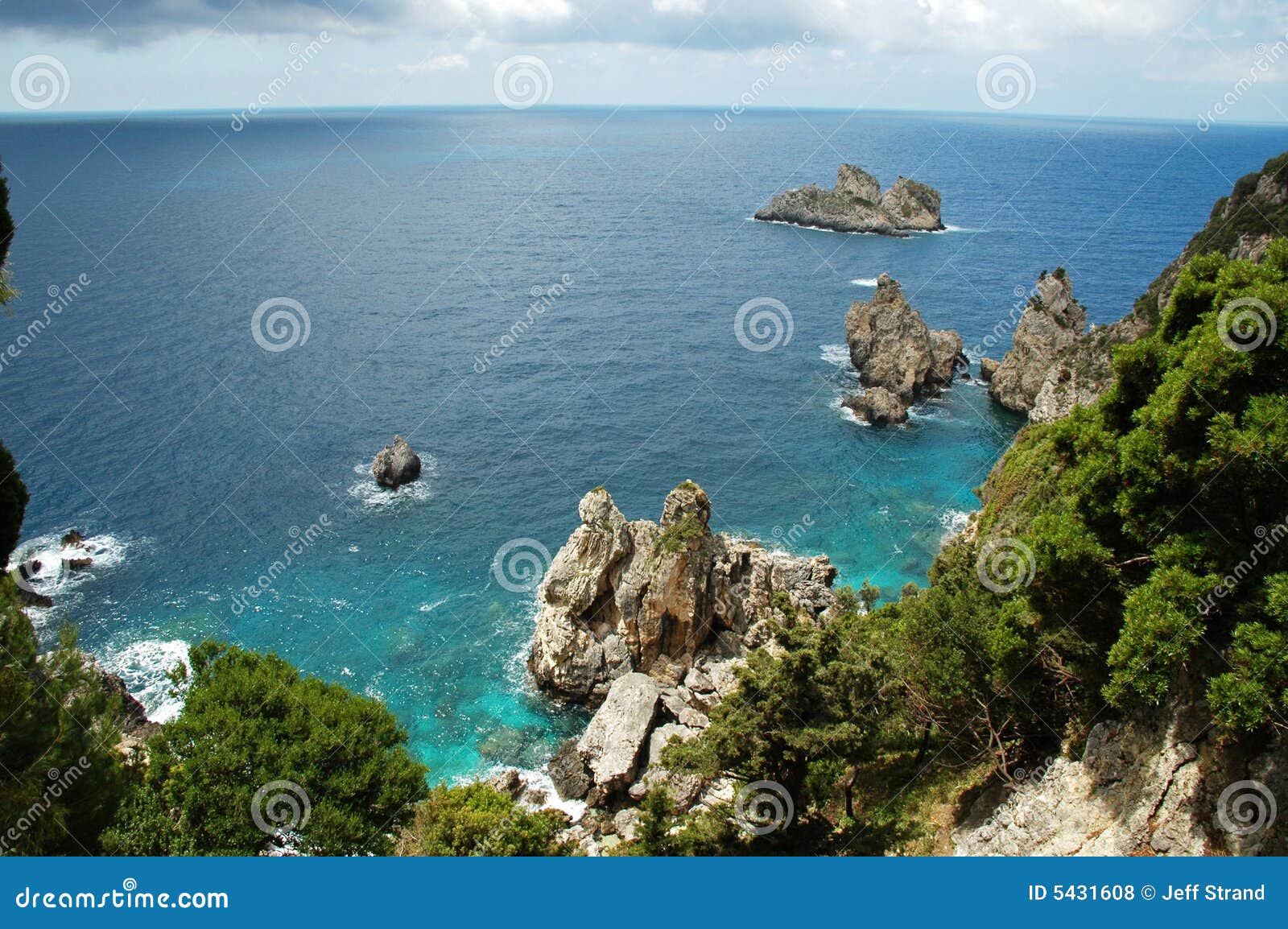View of Cliffside Coastline on Greek Island Stock Photo - Image of ...