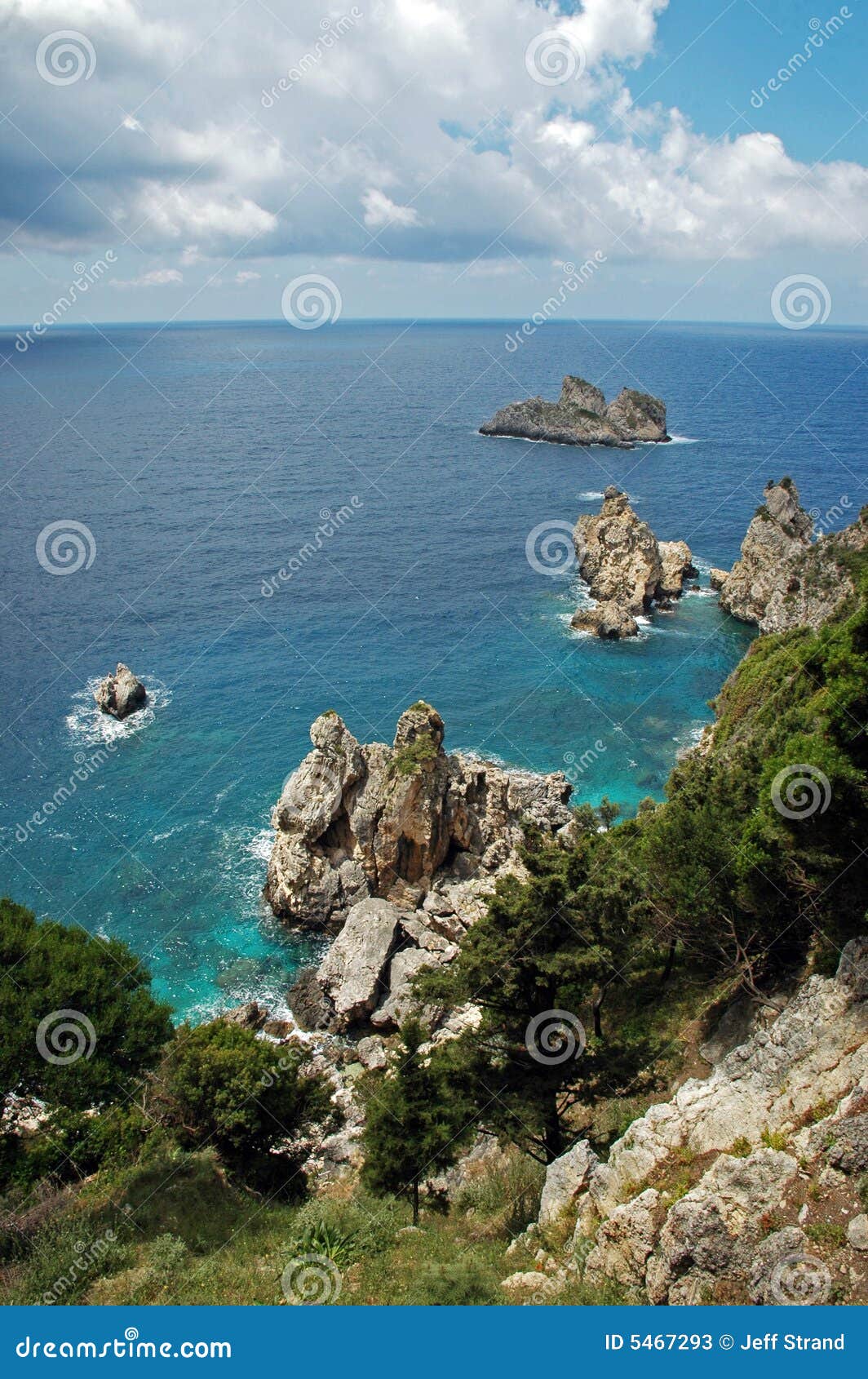 View of Cliffside Coastline on Greek Island Stock Image - Image of ...