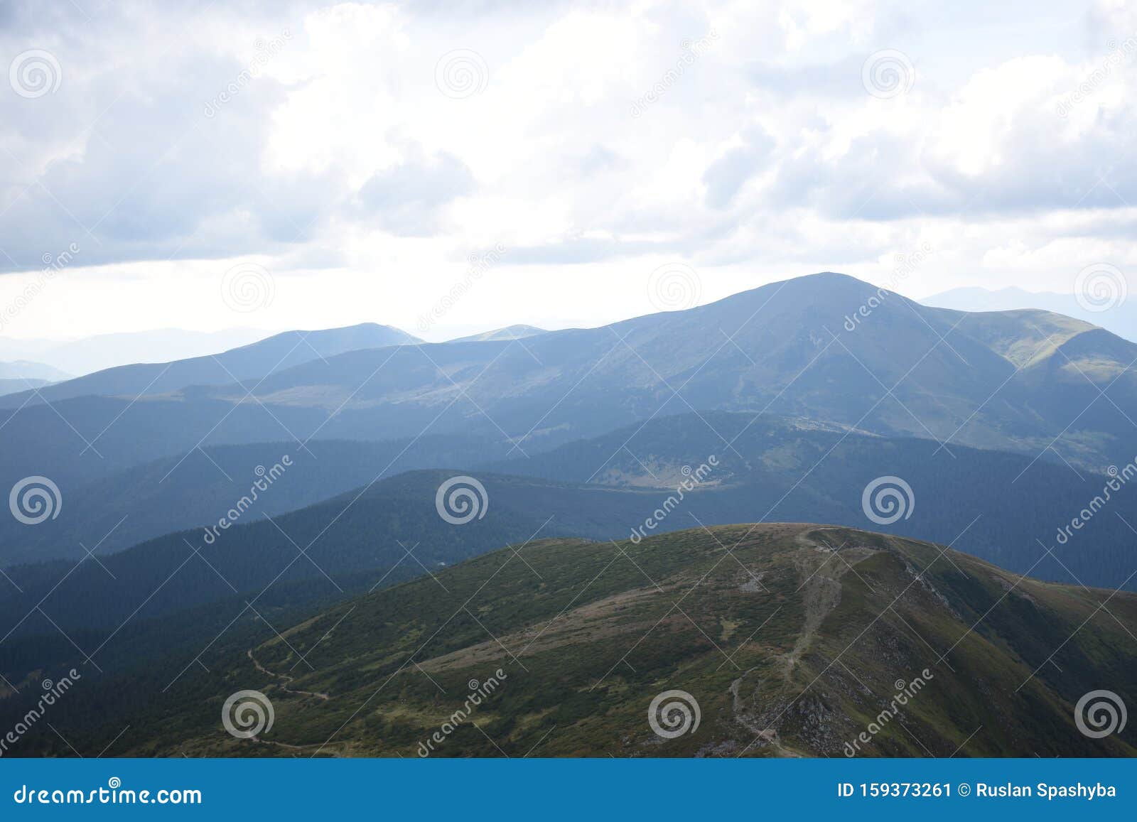 View while Climbing Mount Hoverla. View of the Mountain, Forests and ...