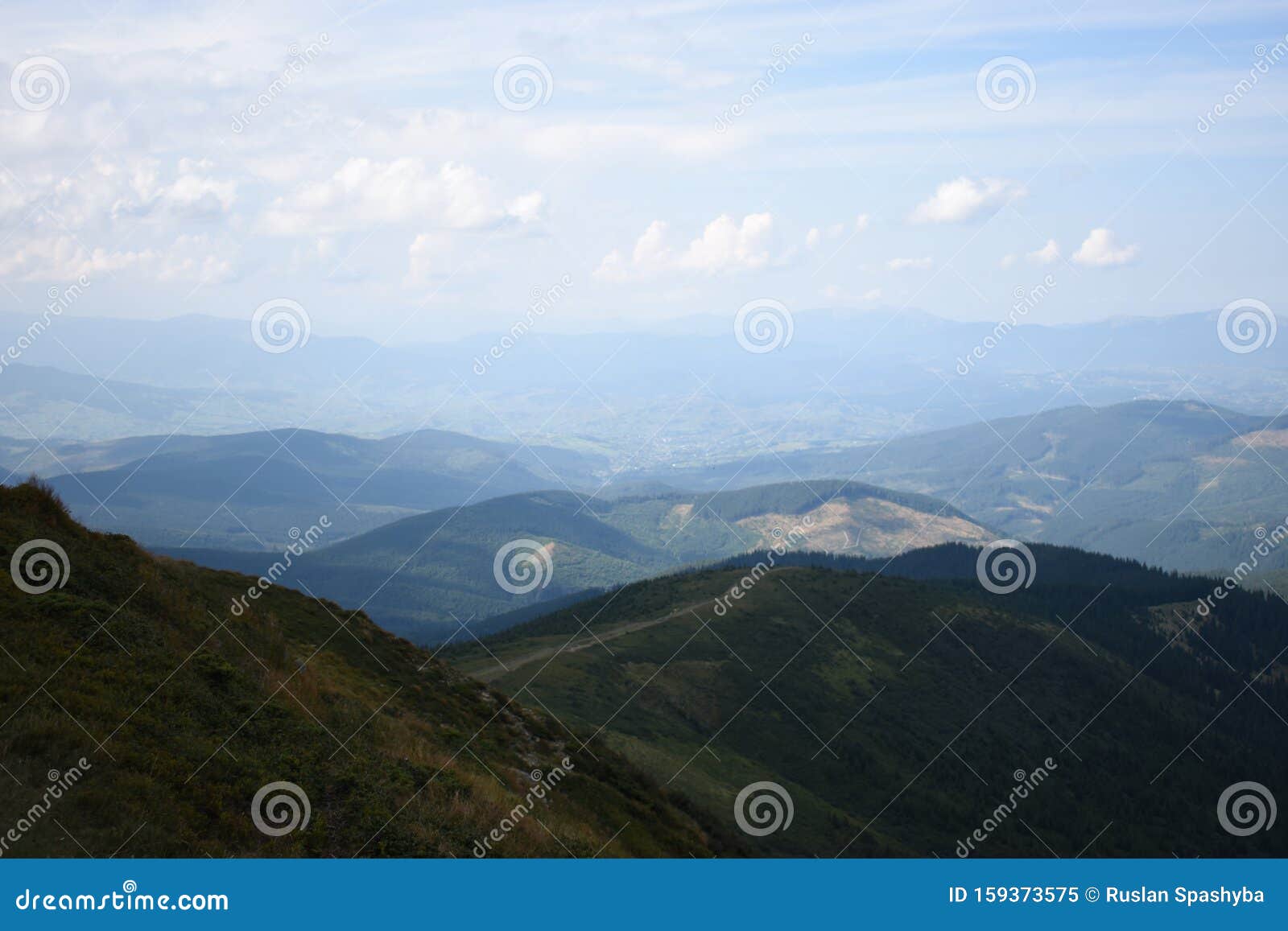 View while Climbing Mount Hoverla. View of the Mountain, Forests and ...