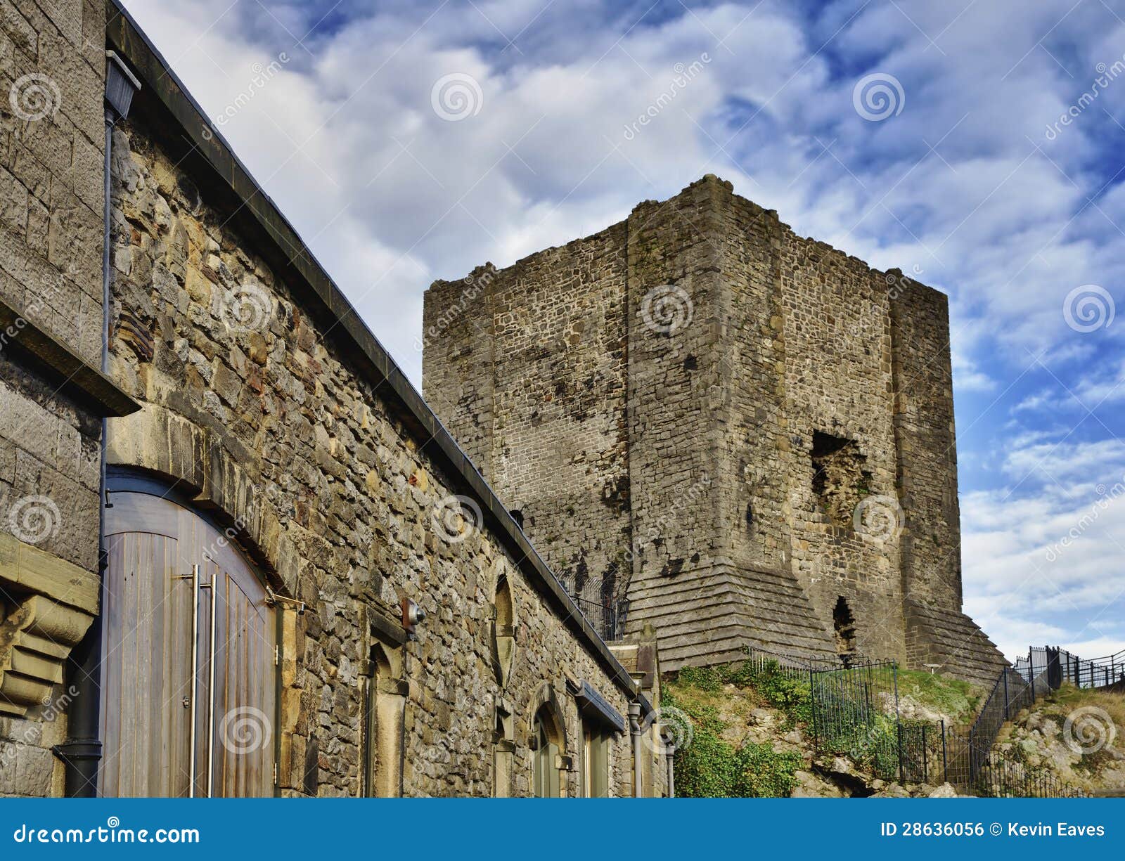 View of Clitheroe Castle, Lancashire. Stock Photo - Image of flag ...