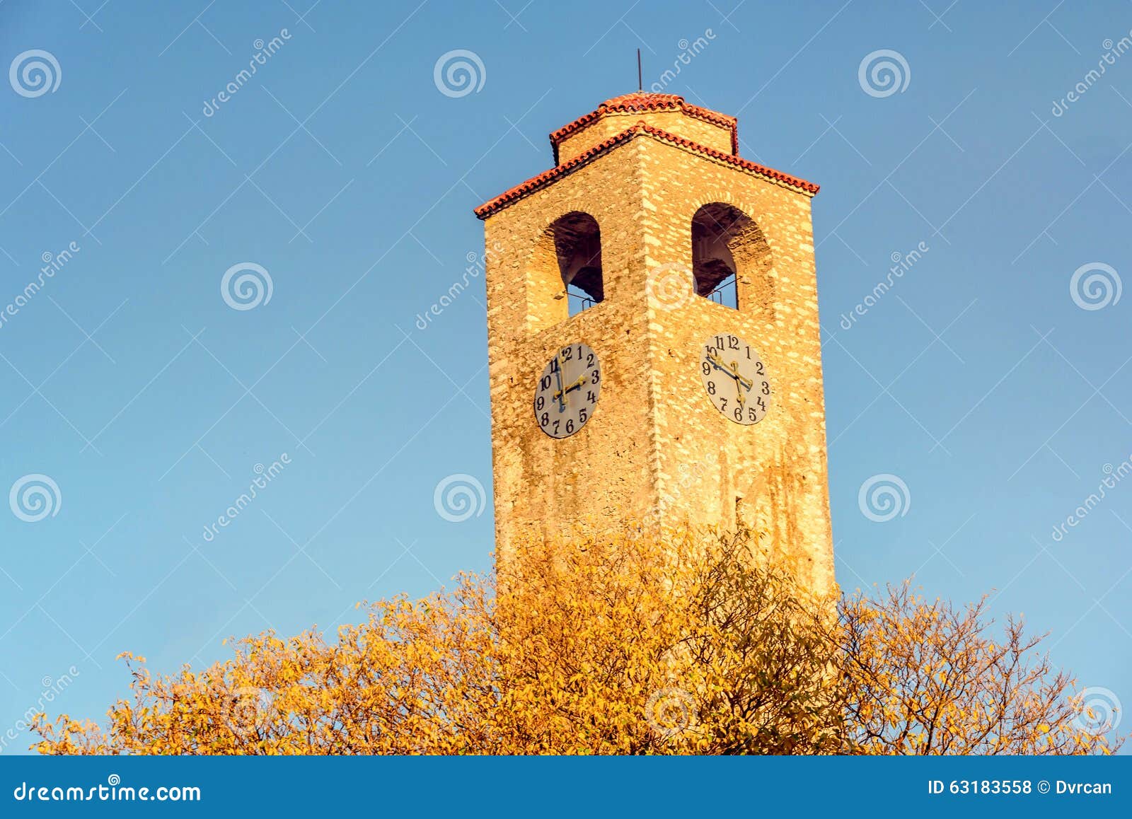View of the the Clock Tower in Ulcinj, Montenegro Stock Photo - Image of muslim, montenegrin ...