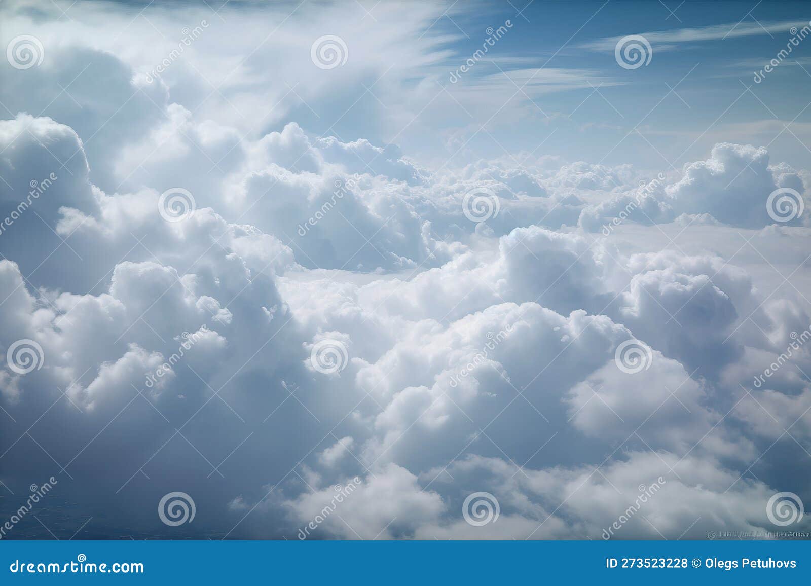 A View of the Clouds from an Airplane Window with a Blue Sky in the ...