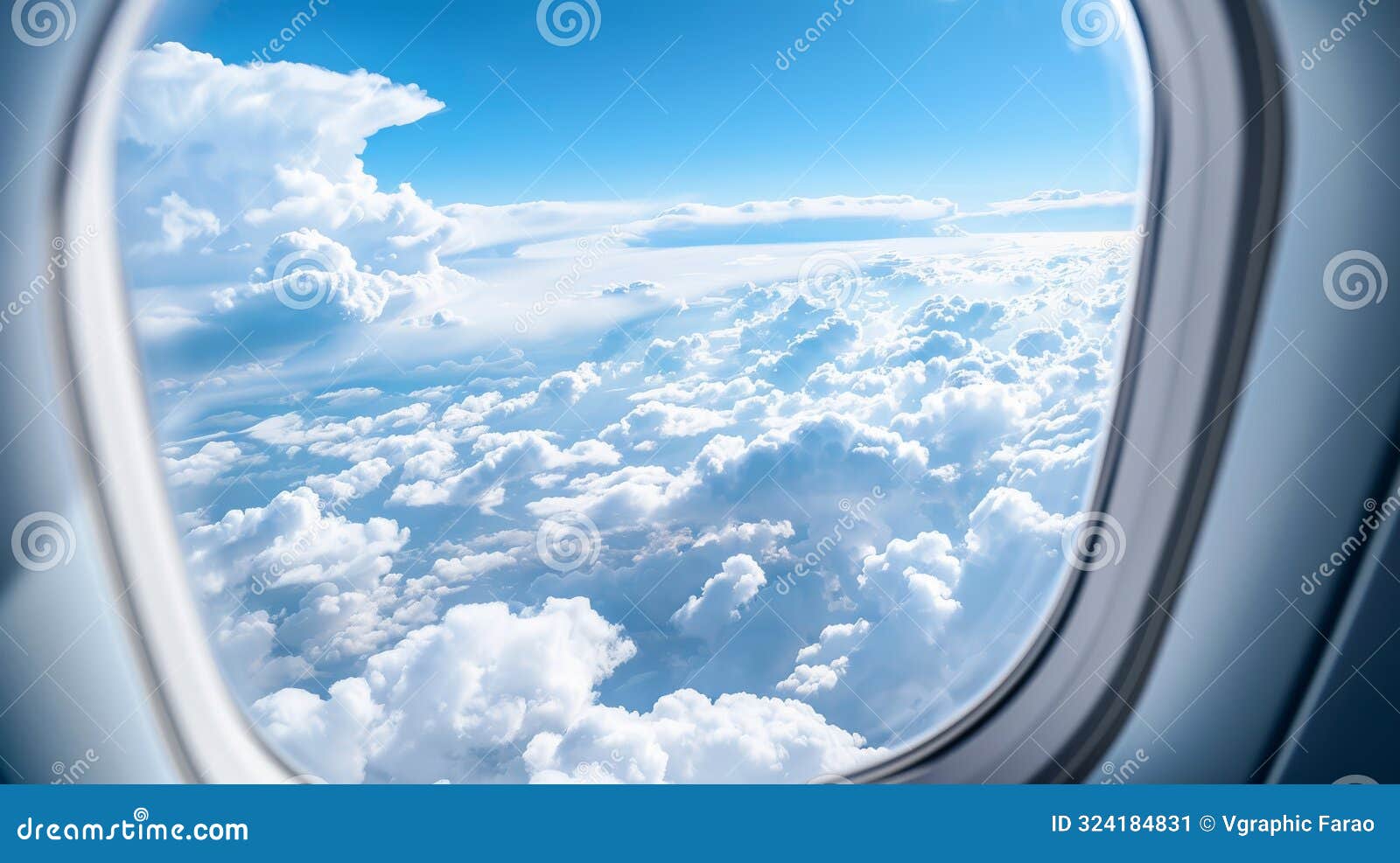View of Clouds from Airplane Window, Daytime Flight. Travel and ...