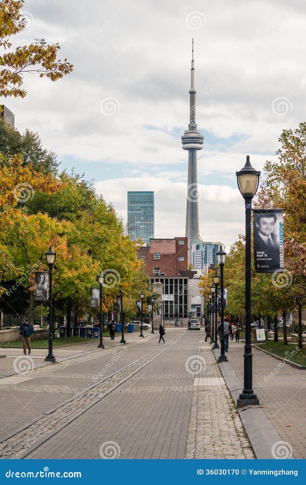 View of CN Tower from University of Toronto Editorial Image - Image of ...