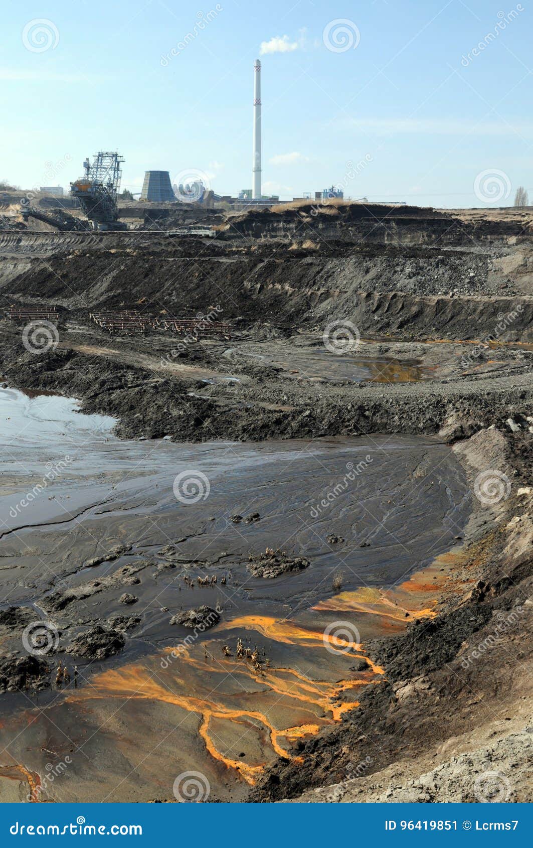 View into a Coal Mine with Its Coal Factory Stock Image - Image of ...
