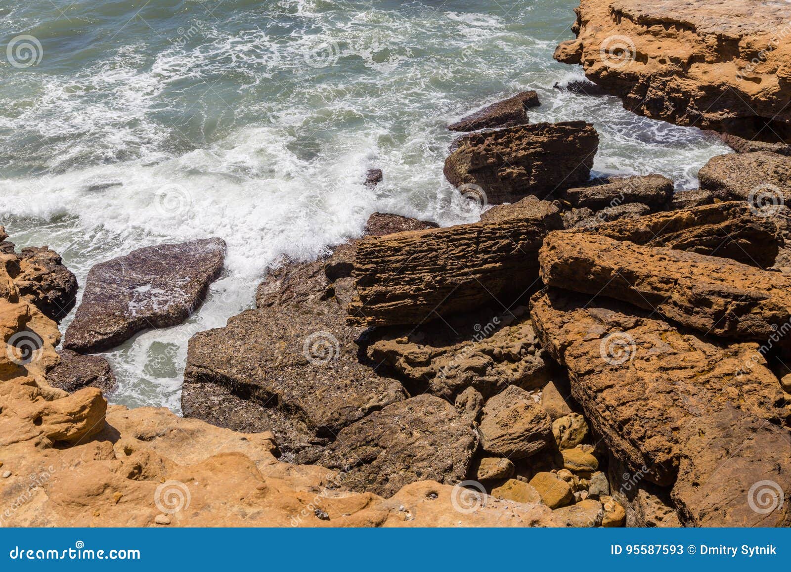 View on Coast Line Rocks in Ocean Stock Image - Image of stone, nature ...