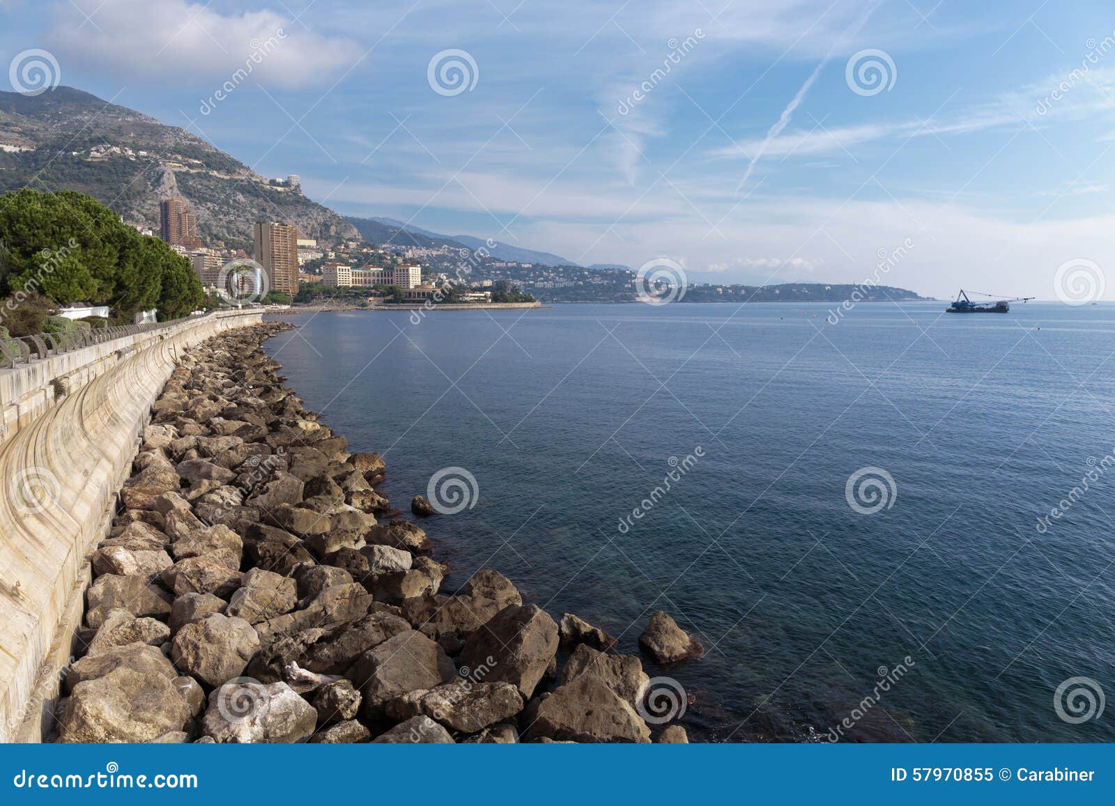 View of the Coast of Monte Carlo Stock Image - Image of monte, panorama ...