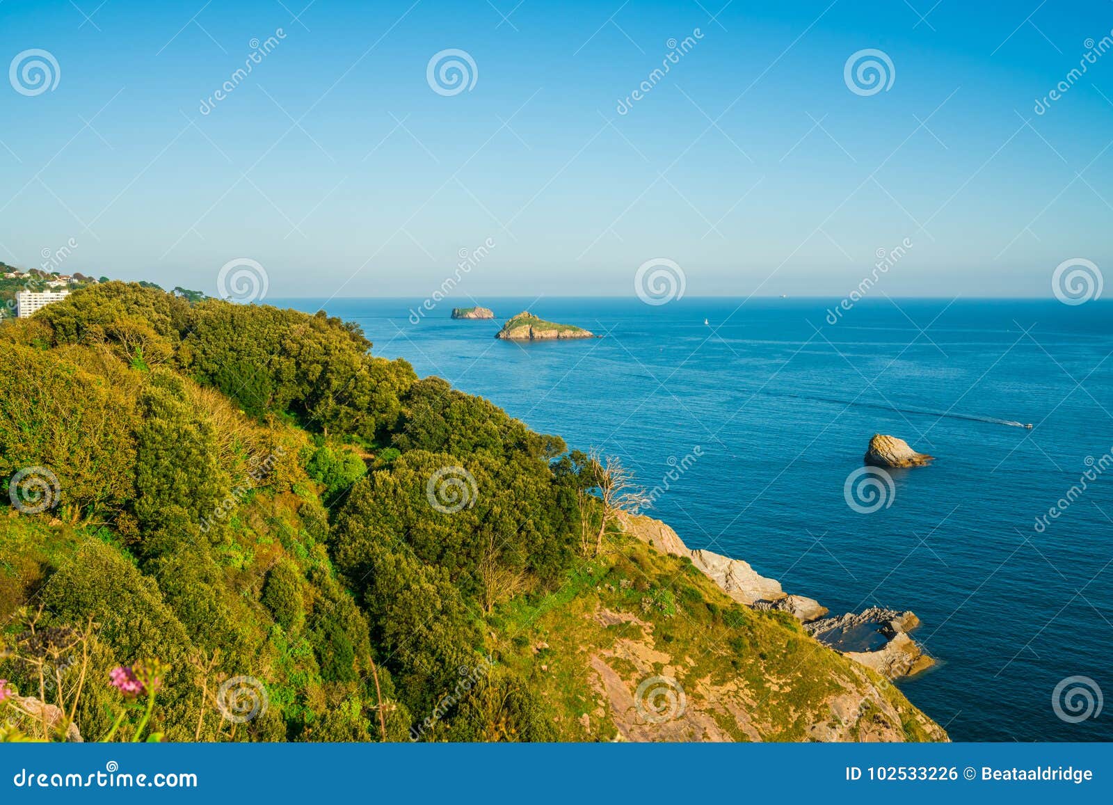 View of Coast and Sea in Torquay, South Devon Stock Photo - Image of ...