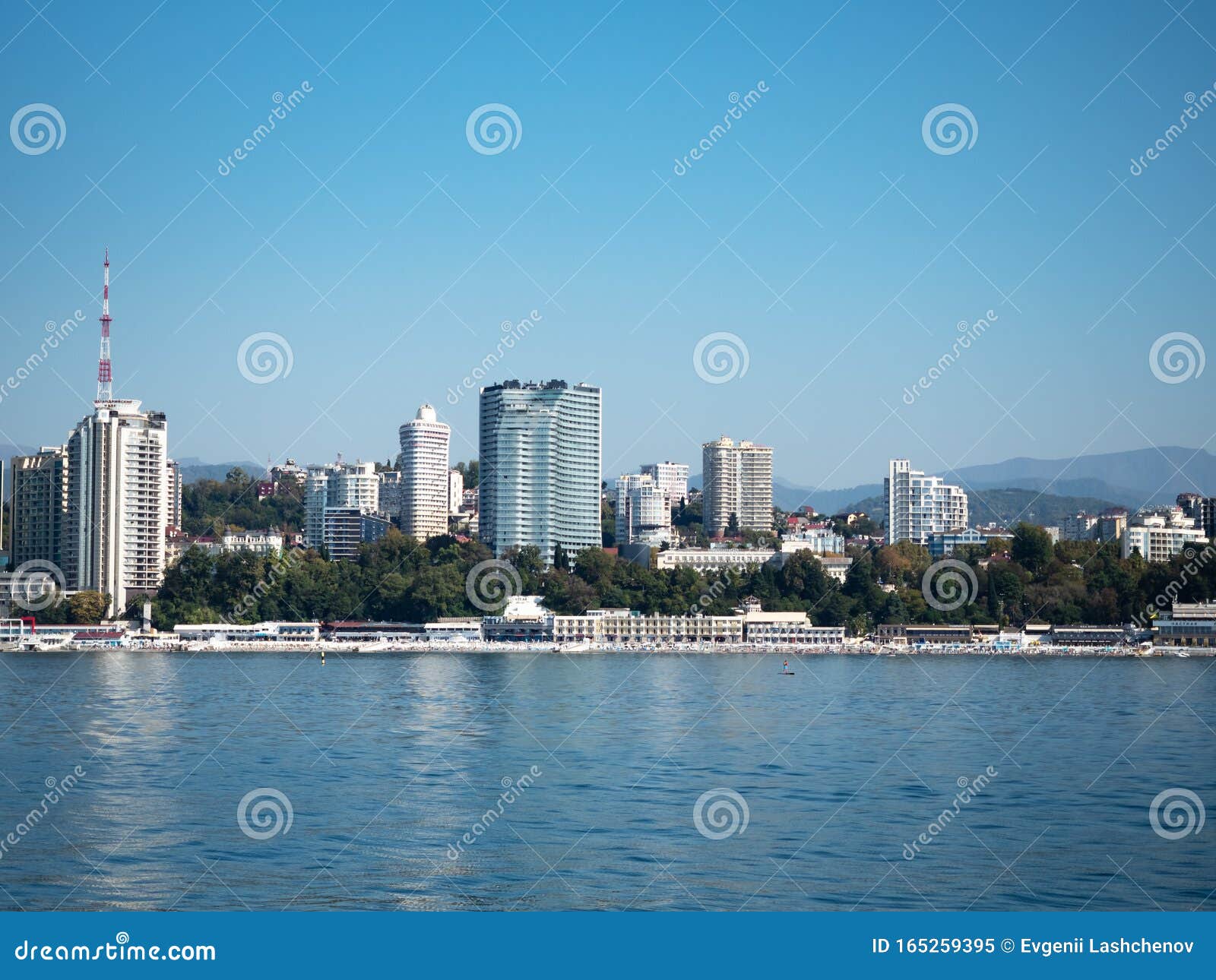 View of the Coastal Zone of Sochi from the Sea Stock Image - Image of ...