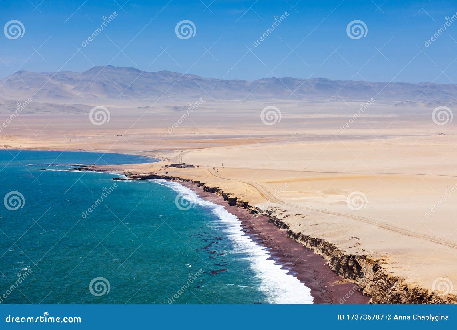 View of the Coastline Paracas National Reserve. Stock Image - Image of ...