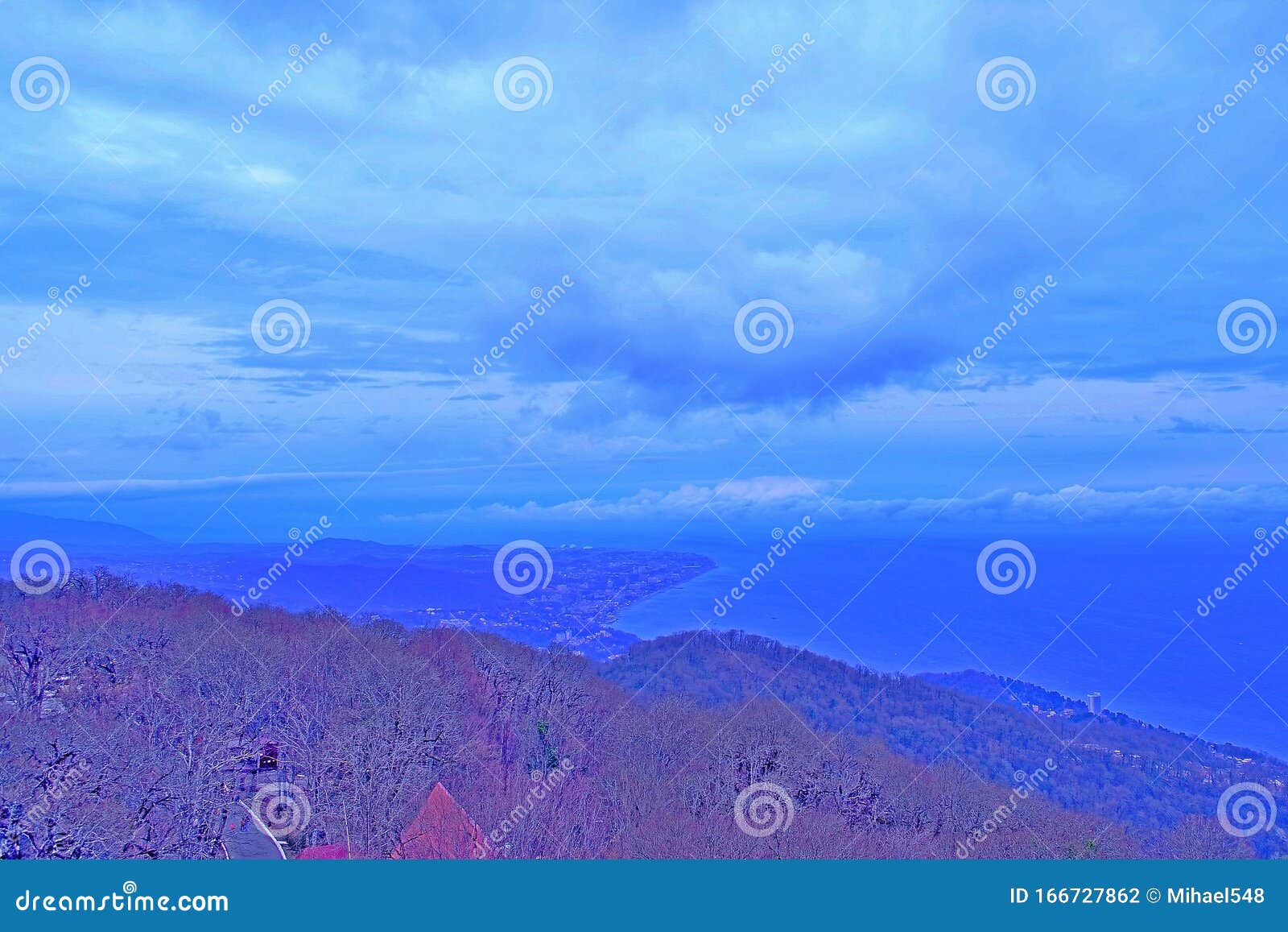 View of the Coastline of Sochi from Mount Akhun 库存照片 - 图片 包括有 种族, 天空 ...