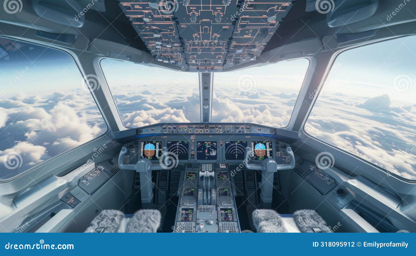 View from Cockpit of Airplane Stock Photo - Image of aeronautical ...
