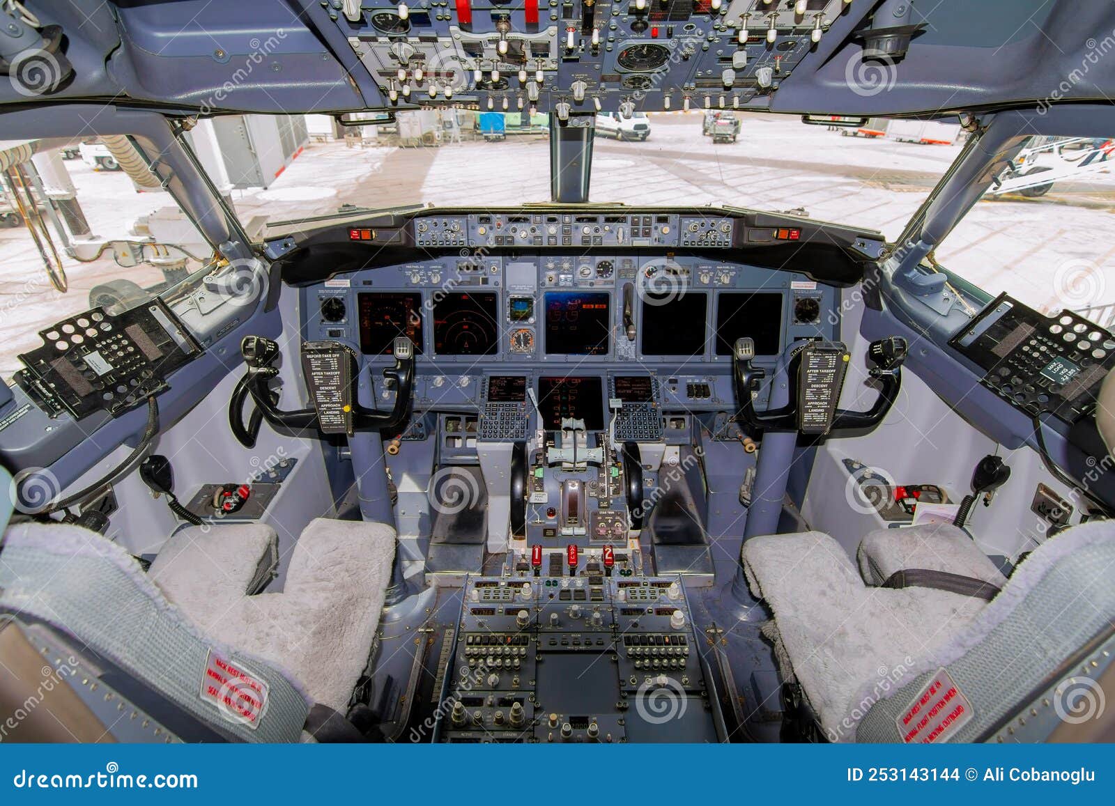 Cockpit Of The Large Cargo Aircraft IL-76 Close-up Stock Image ...