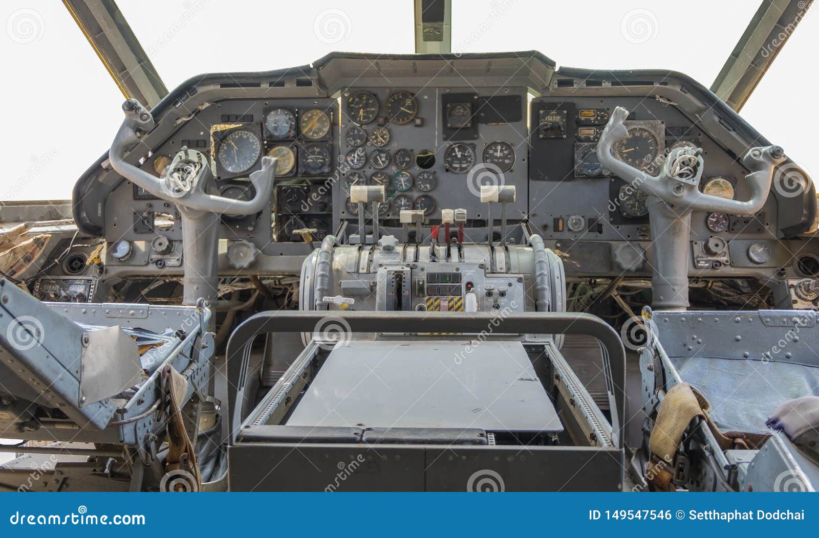 A View Of The Cockpit Of A Large Commercial Airplane A Cockpit ...