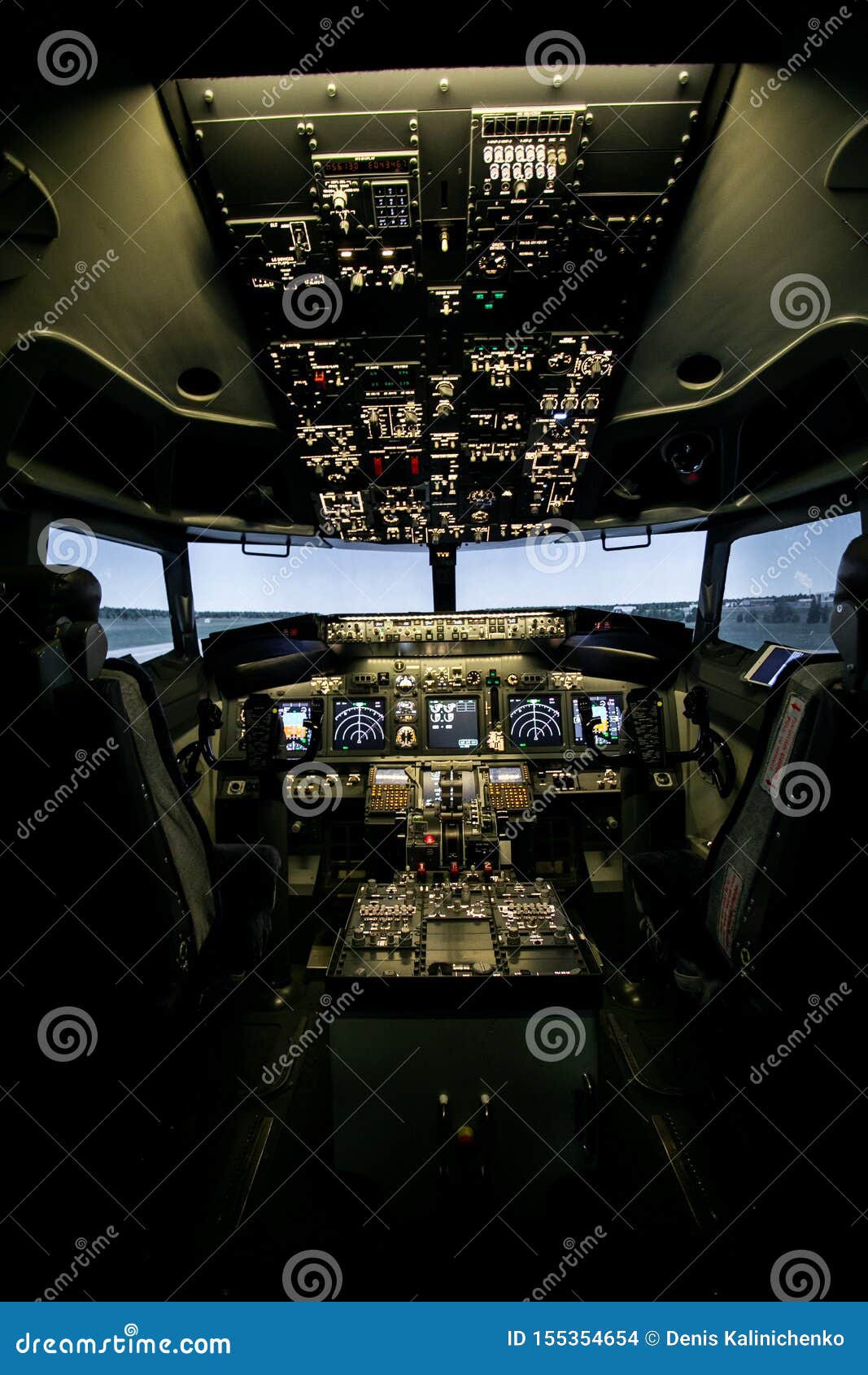View from the Cockpit To the Runway Stock Photo - Image of copilot ...